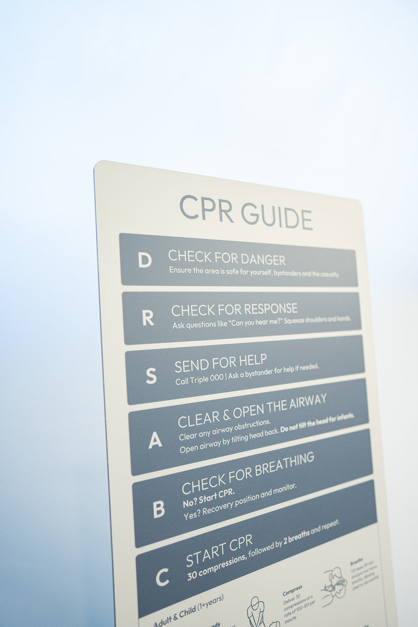 Stone Blue CPR Pool Sign – Pool Signs Australia