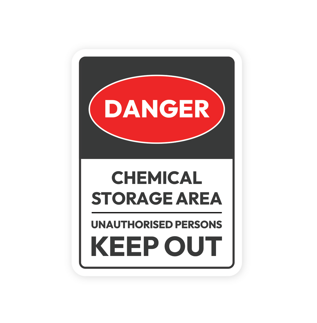 Weatherproof Danger - Chemical Storage Sign – Pool Signs Australia