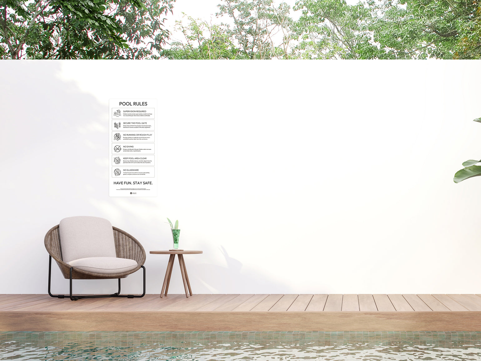 Ice White Pool Rules Sign – Pool Signs Australia