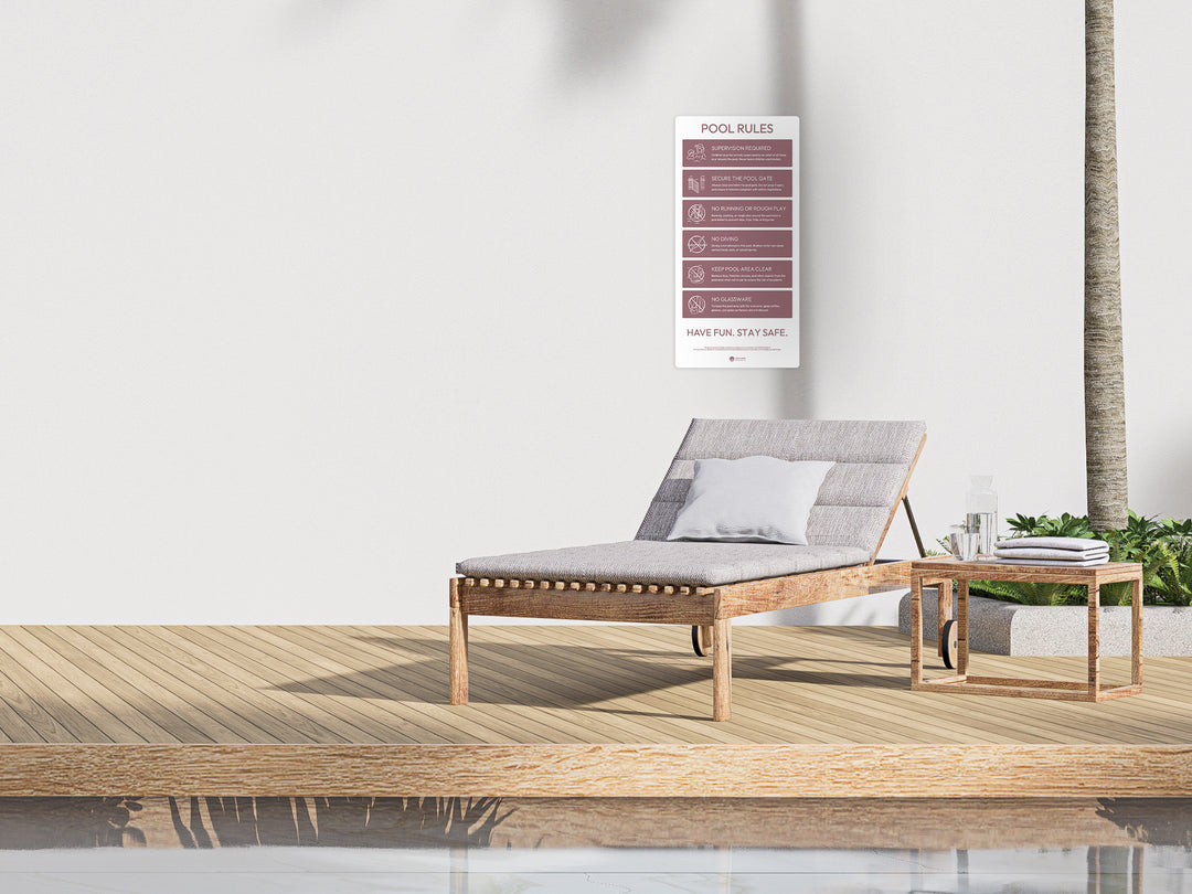 Earth Red Pool Rules Sign – Pool Signs Australia