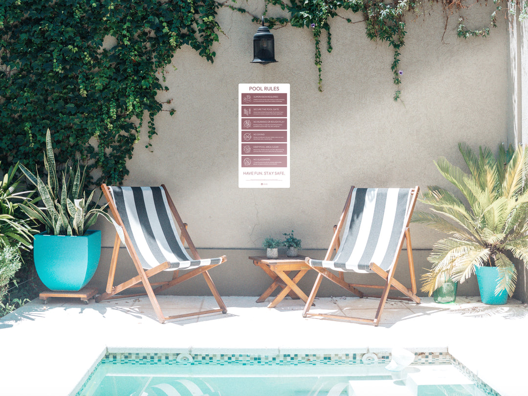 Earth Red Pool Rules Sign – Pool Signs Australia